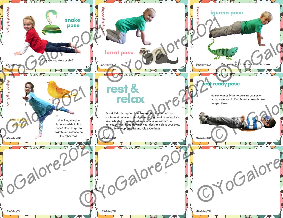 Pet Theme Yoga & Movement Pose Cards - Etsy