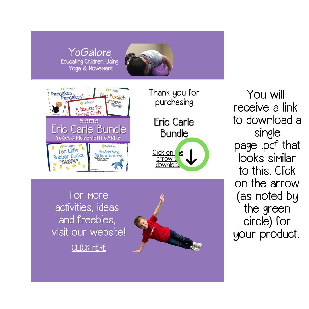 Eric Carle Yoga & Movement Pose Cards Bundle - 5 Sets, Preschool ...