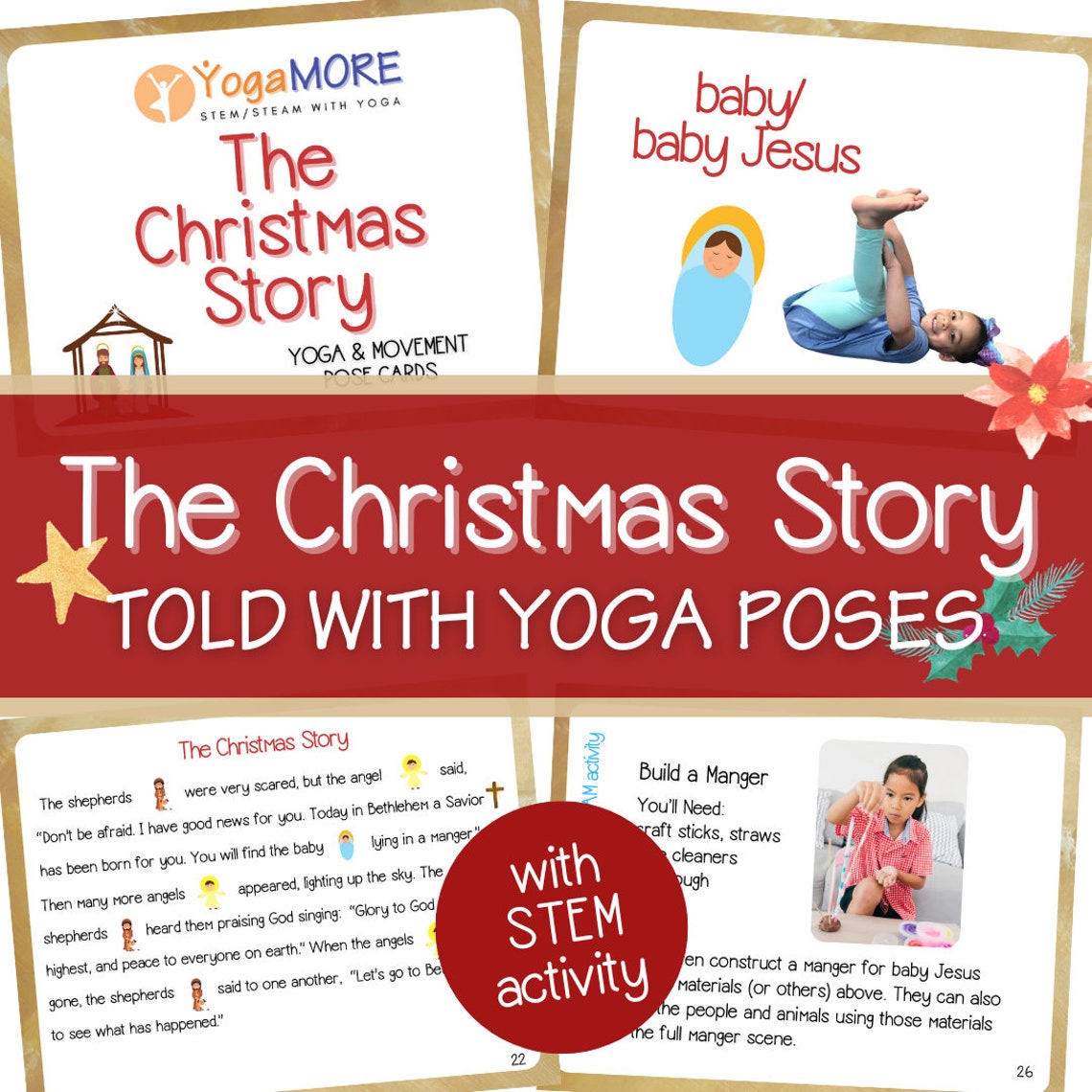 The Christmas Story Yoga & Movement Pose Cards - Etsy