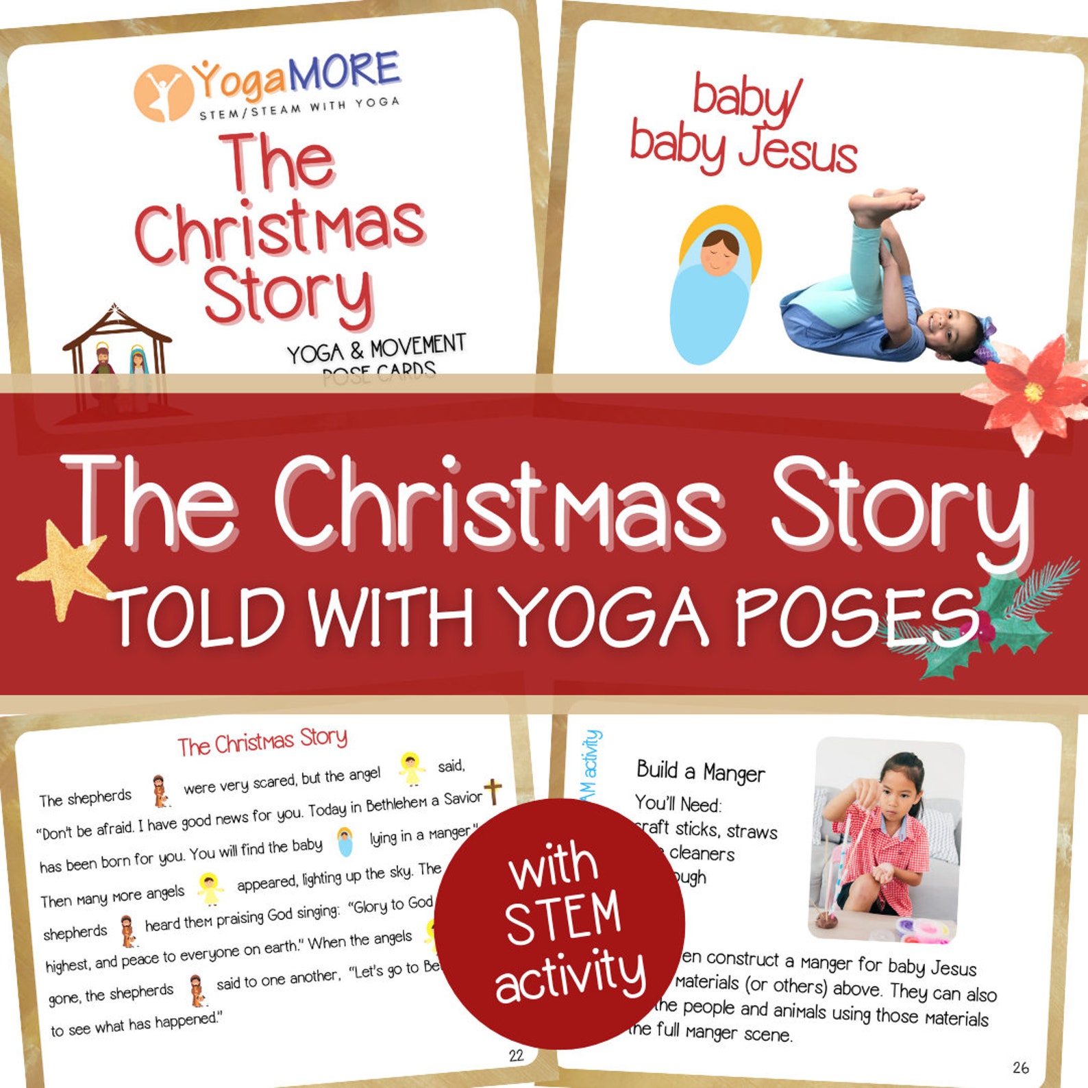 The Christmas Story Yoga & Movement Pose Cards - Etsy