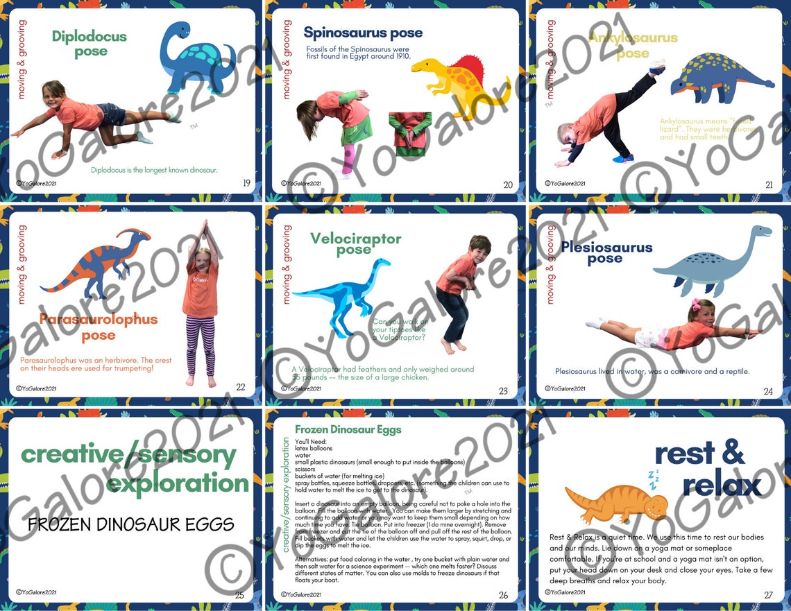 Dinosaur Yoga Lesson Plan: Dinosaur Theme Yoga & Movement Pose | Etsy UK