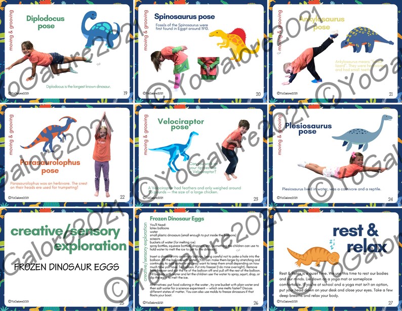 Dinosaur Yoga Lesson Plan: Dinosaur Theme Yoga & Movement Pose | Etsy