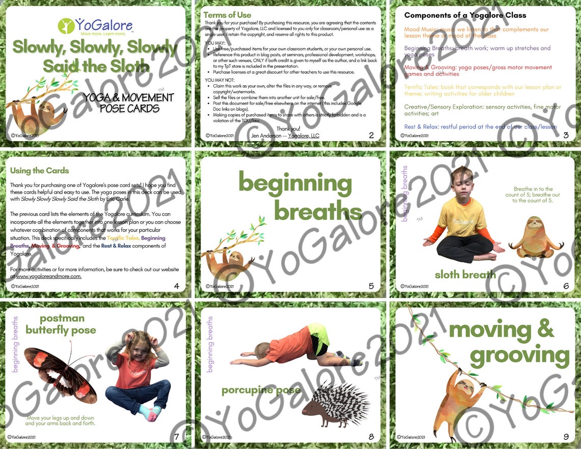 Slowly Slowly Slowly Said the Sloth Yoga & Movement Pose | Etsy