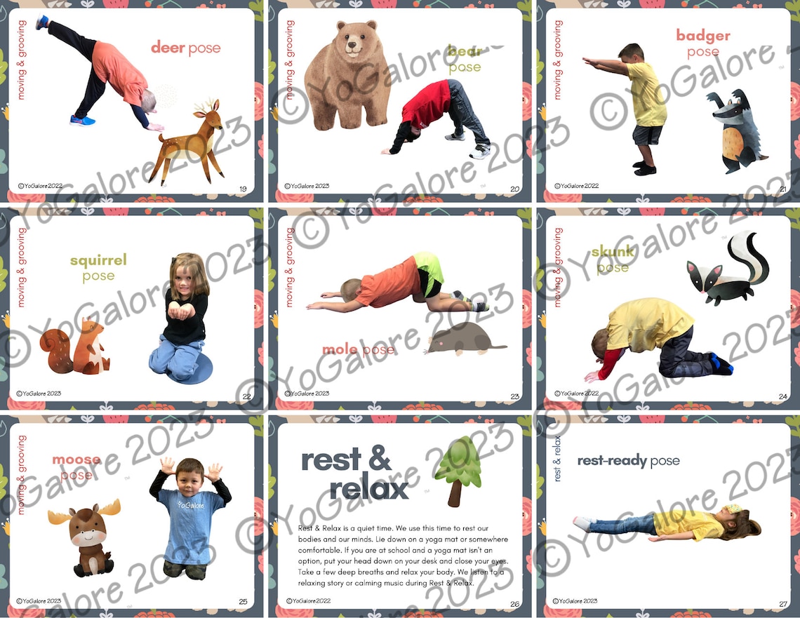 Woodland Animal | Forest Animal Theme Yoga & Movement Cards - Etsy
