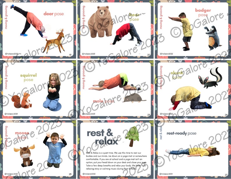Woodland Animal | Forest Animal Theme Yoga & Movement Cards - Etsy