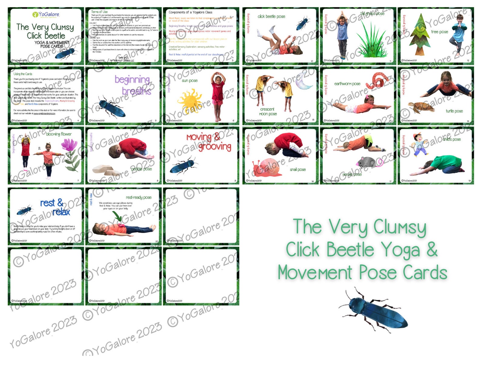Preschool-friendly Yoga & Movement Cards Bundle | Eric Carle Inspired ...