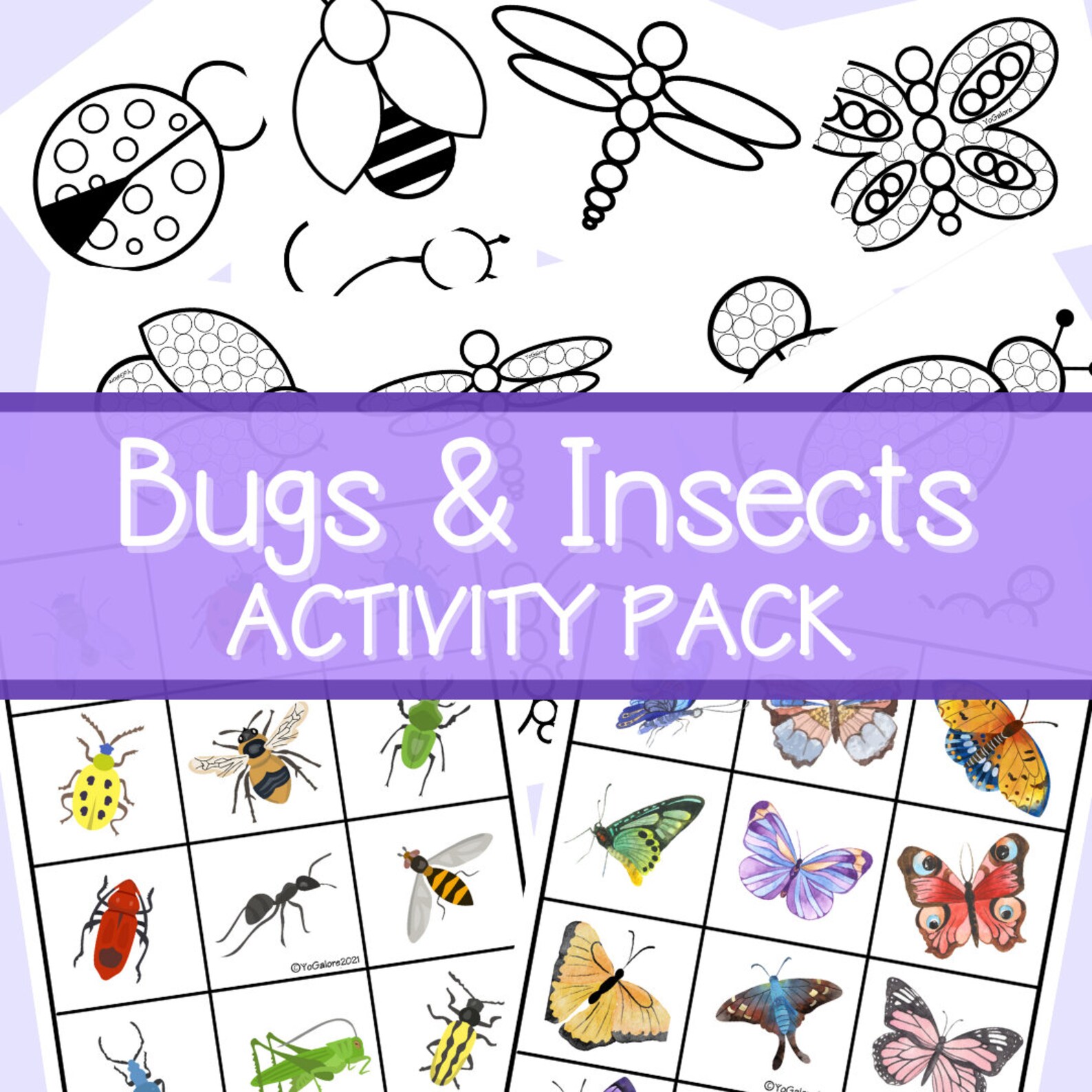 Bug & Insect Theme Bundle: Yoga/movement Cards, Printables, Memory Game ...