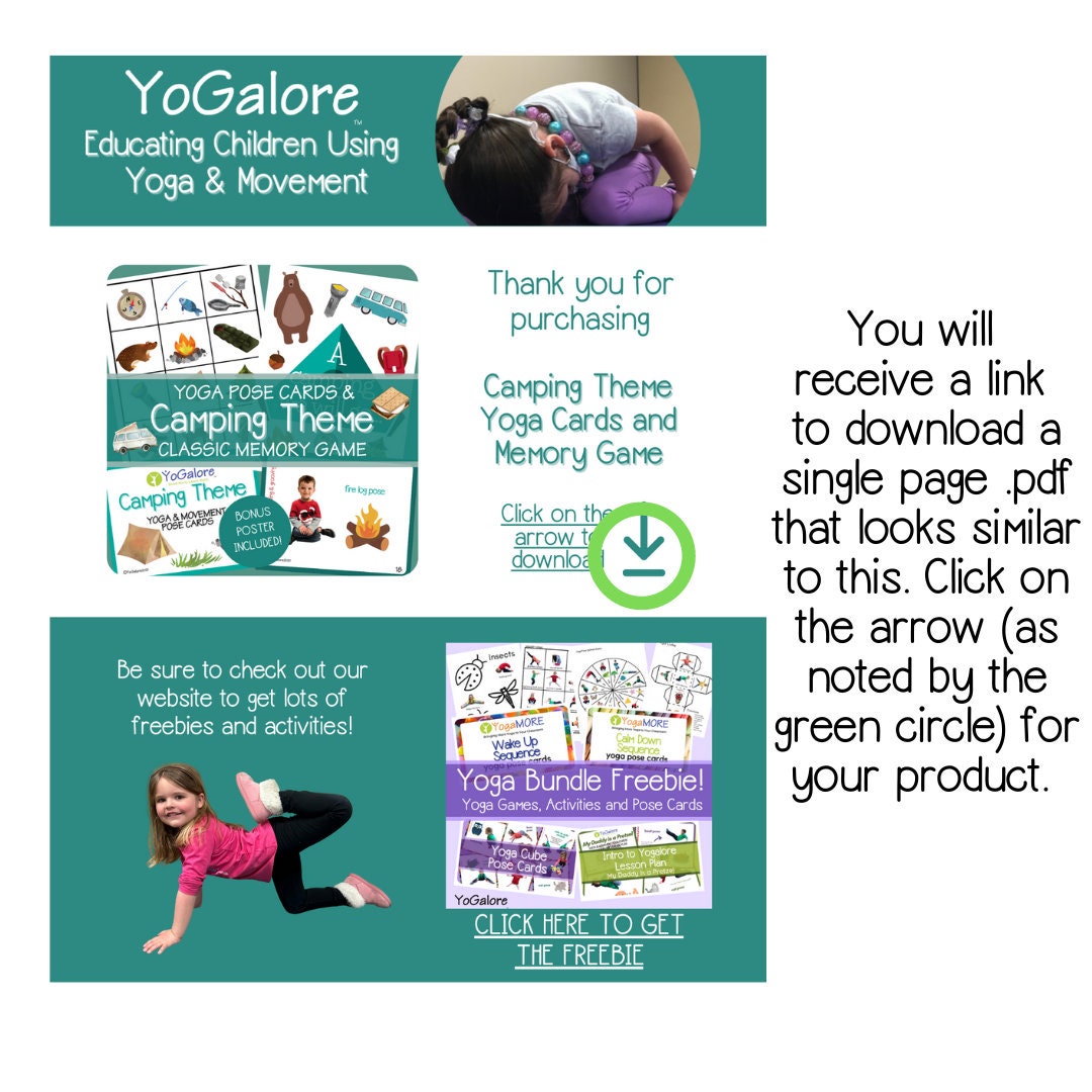 Camping Theme Yoga & Movement Pose Cards With Memory Game - Etsy