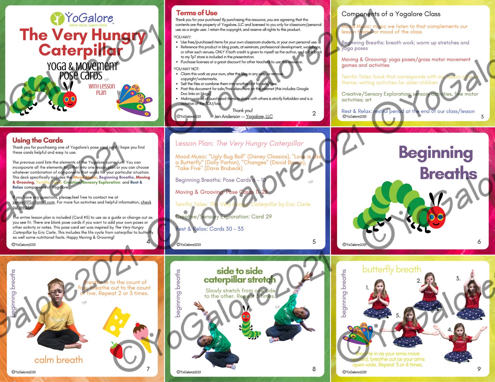 The Very Hungry Caterpillar Yoga & Movement Pose Cards | Etsy