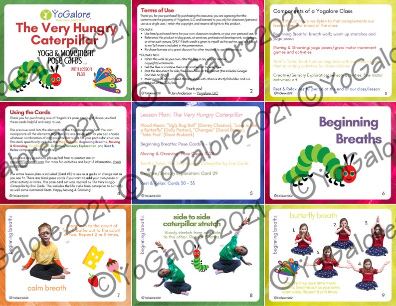 The Very Hungry Caterpillar Yoga & Movement Pose Cards - Etsy