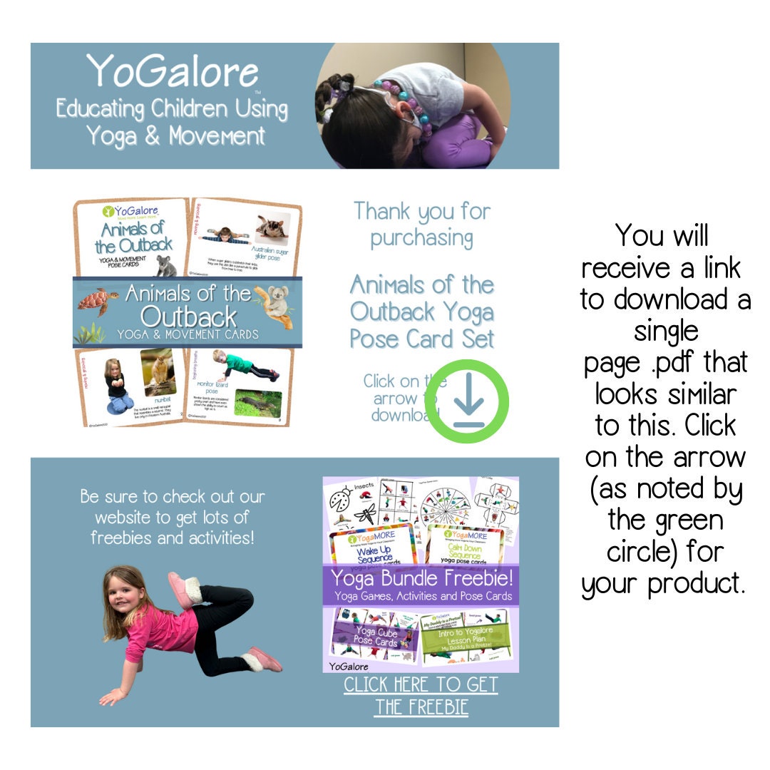 Australian Outback Animal Yoga & Movement Pose Cards - Educational and ...