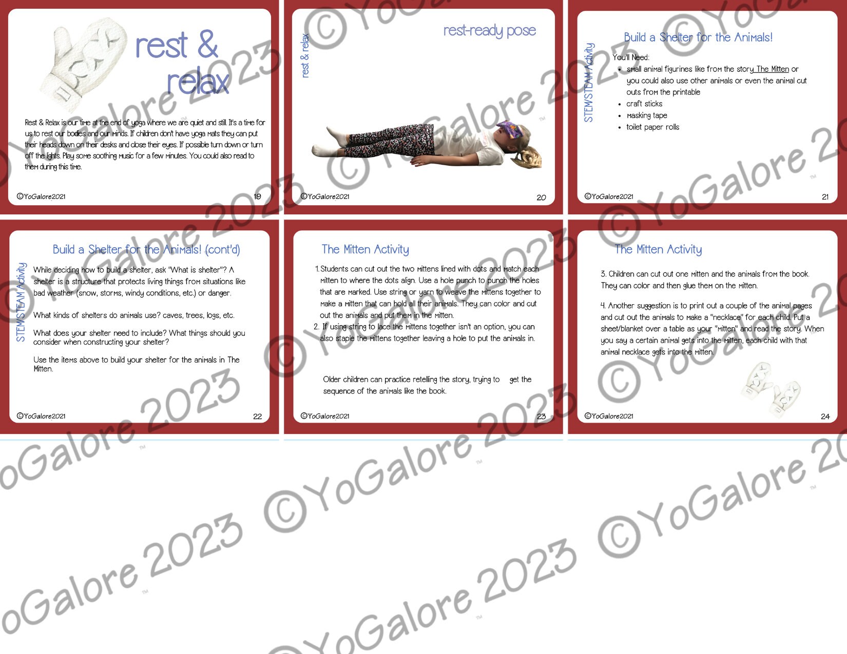 The Mitten Yoga & Movement Pose Cards With Activity - Etsy