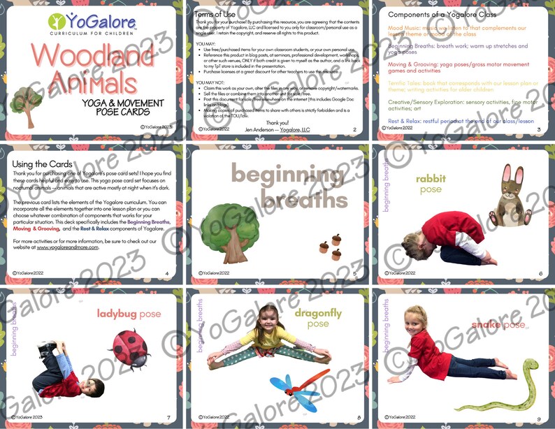 Woodland Animal | Forest Animal Theme Yoga & Movement Cards - Etsy