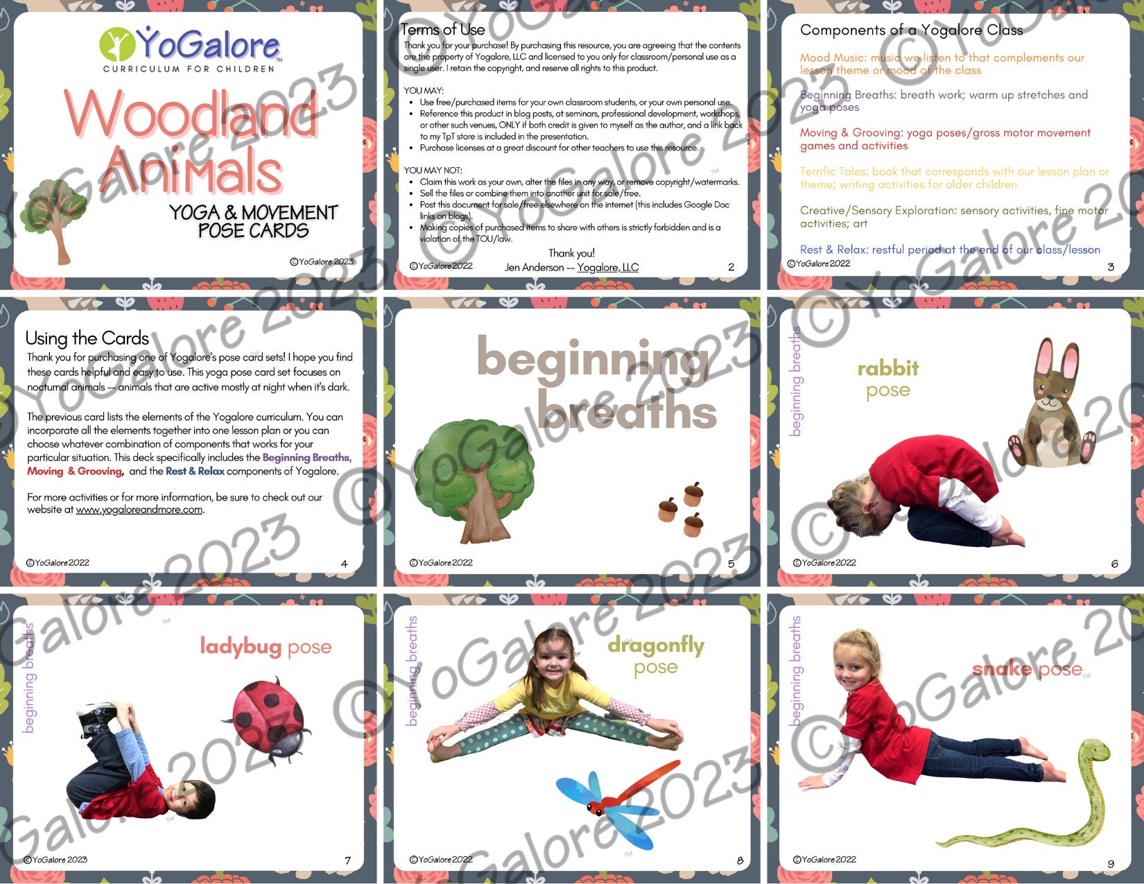 Woodland Animal | Forest Animal Theme Yoga & Movement Cards - Etsy