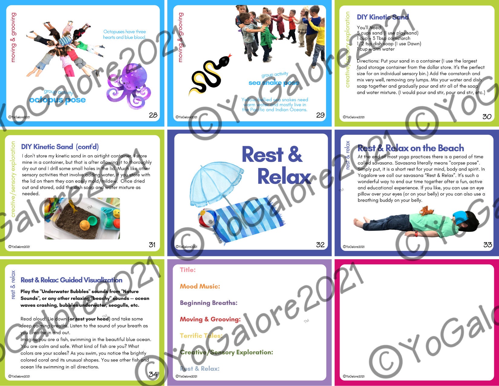 Ocean Animals Ocean Life Yoga & Movement Pose Cards With - Etsy UK