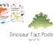 Dinosaur Fact Posters and Cards Printable Science Decor for Kids ...