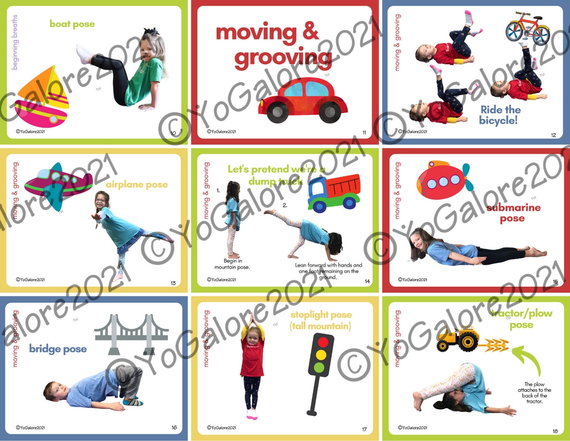 Transportation Theme Yoga & Movement Pose Cards | Etsy