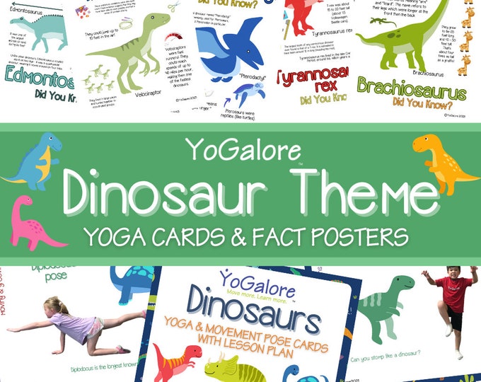 Dinosaur Yoga Lesson Plan: Dinosaur Theme Yoga & Movement Pose Cards - Etsy