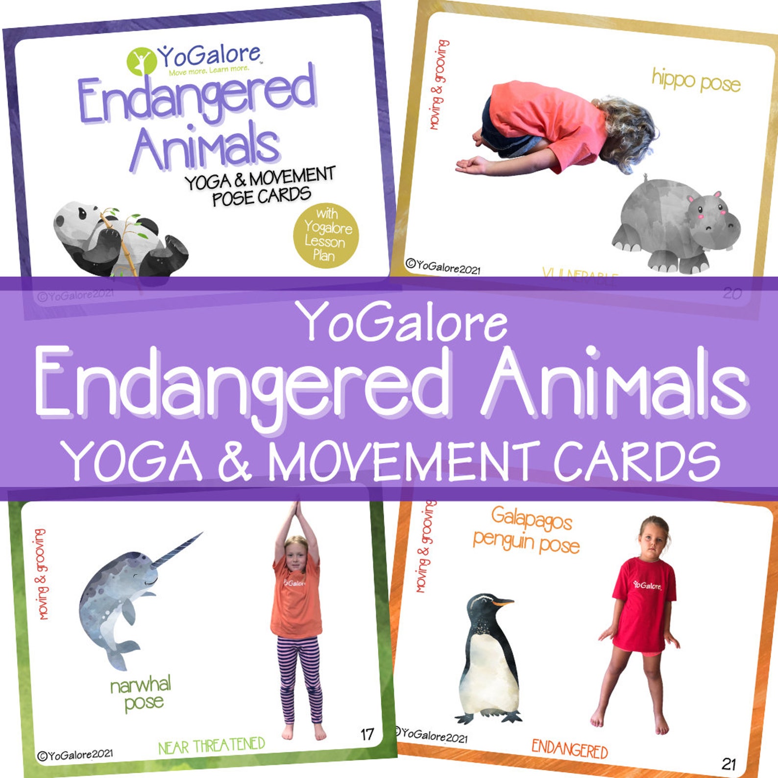 Endangered Animal Yoga & Movement Cards and Lesson Plan - Etsy