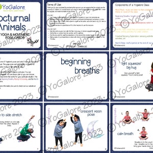 Nocturnal Animals Yoga & Movement Pose Cards - Etsy