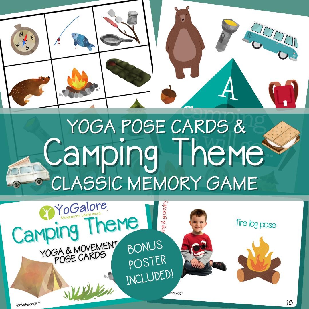 Camping Theme Yoga & Movement Pose Cards With Memory Game - Etsy