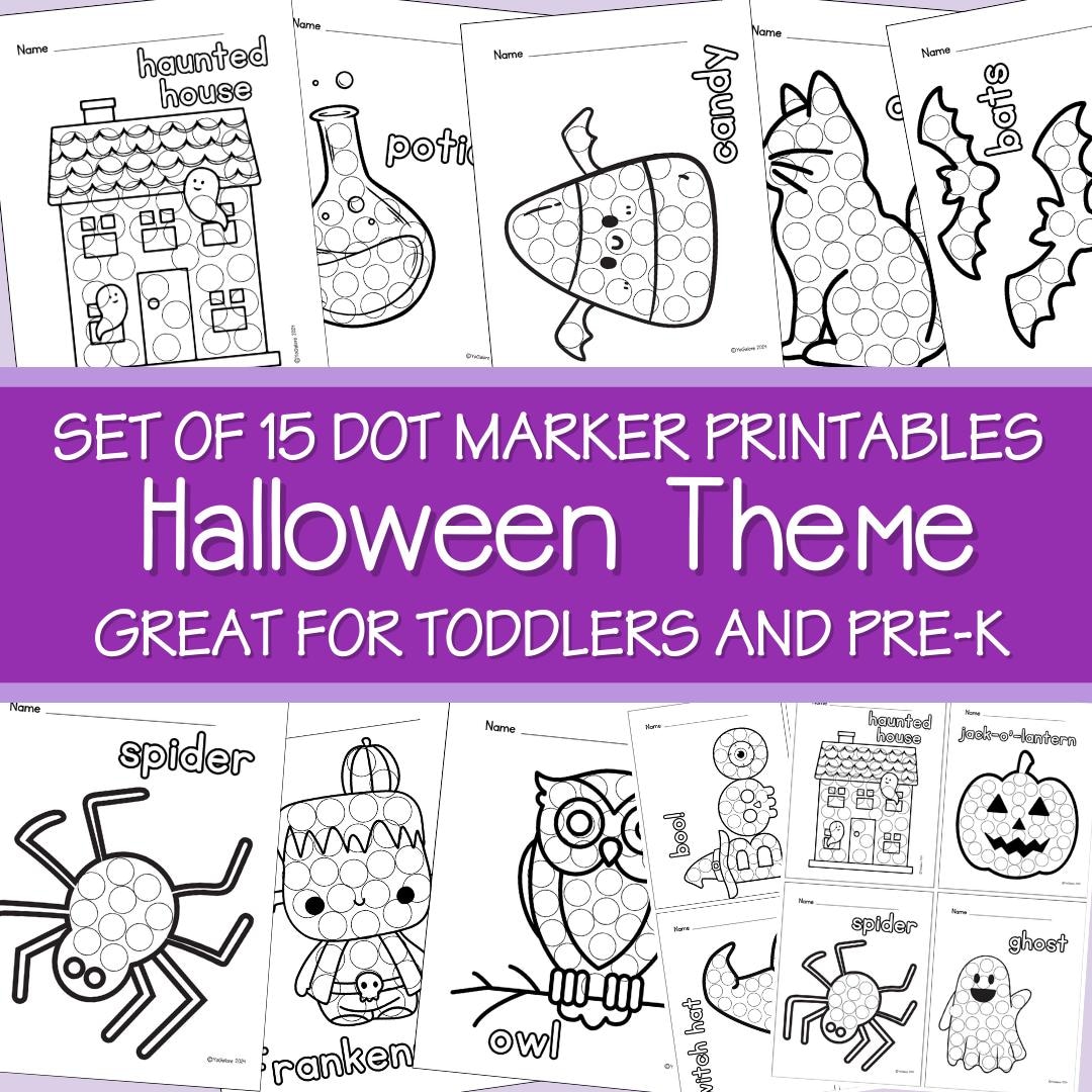 Printable Halloween Coloring Pages & Dot Marker Sheets | Preschool ...