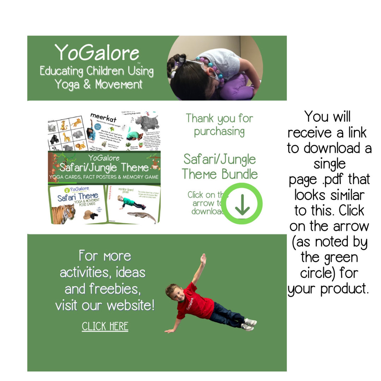 Safari Theme/jungle Theme Yoga Pose Cards, Fact Posters and Memory Game ...