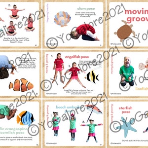Ocean Theme Preschool Activity: Yoga & Movement Pose Cards - Etsy