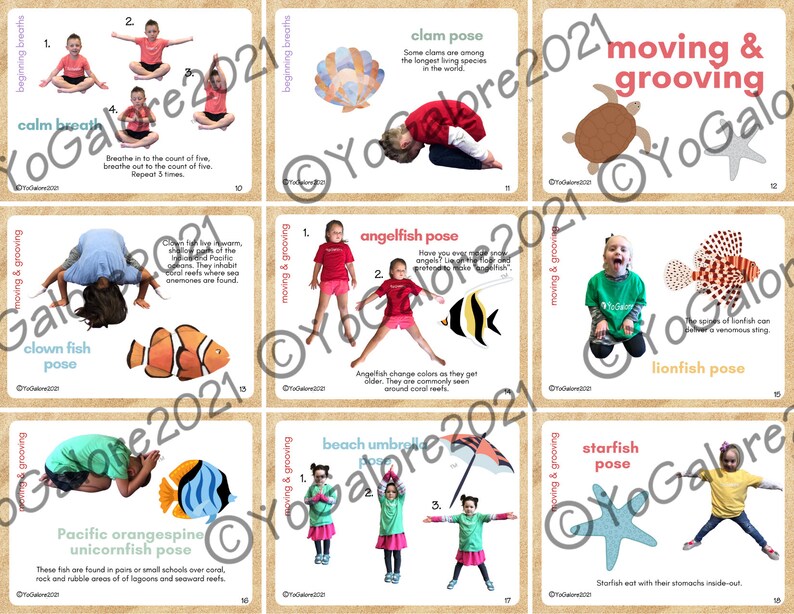 Ocean Theme Preschool Activity: Yoga & Movement Pose Cards - Etsy