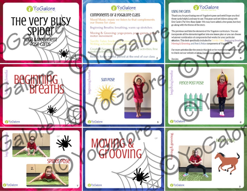 The Very Busy Spider Yoga & Movement Pose Cards | Etsy