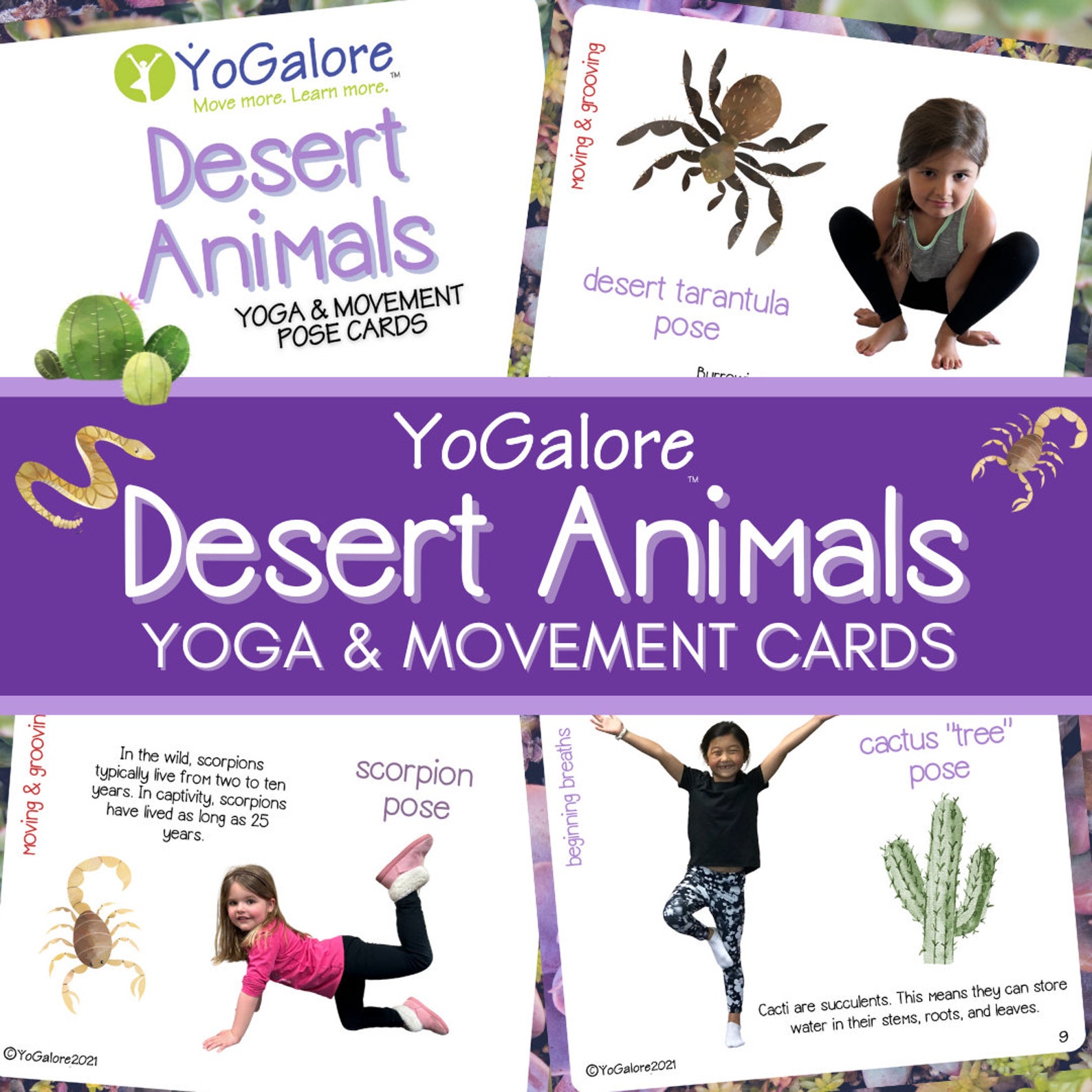 Desert Animal Yoga & Movement Pose Cards - Fun and Engaging Activity ...