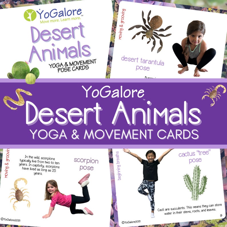 Desert Animal Yoga & Movement Pose Cards - Fun and Engaging Activity ...