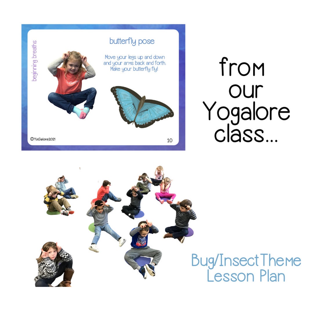 Bugs and Insects Yoga Pose Cards for Kids, Gross Motor Movement for ...