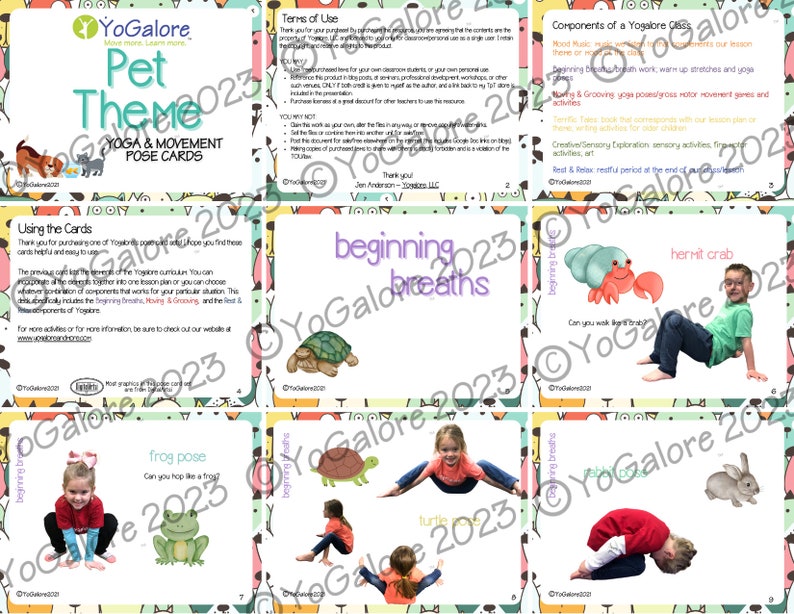 Pet Theme Yoga & Movement Pose Cards - Etsy
