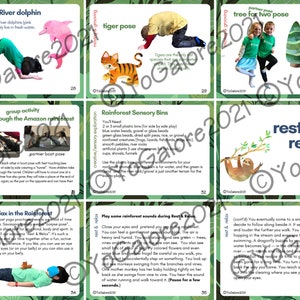 Rainforest Animals Yoga & Movement Pose Cards - Etsy