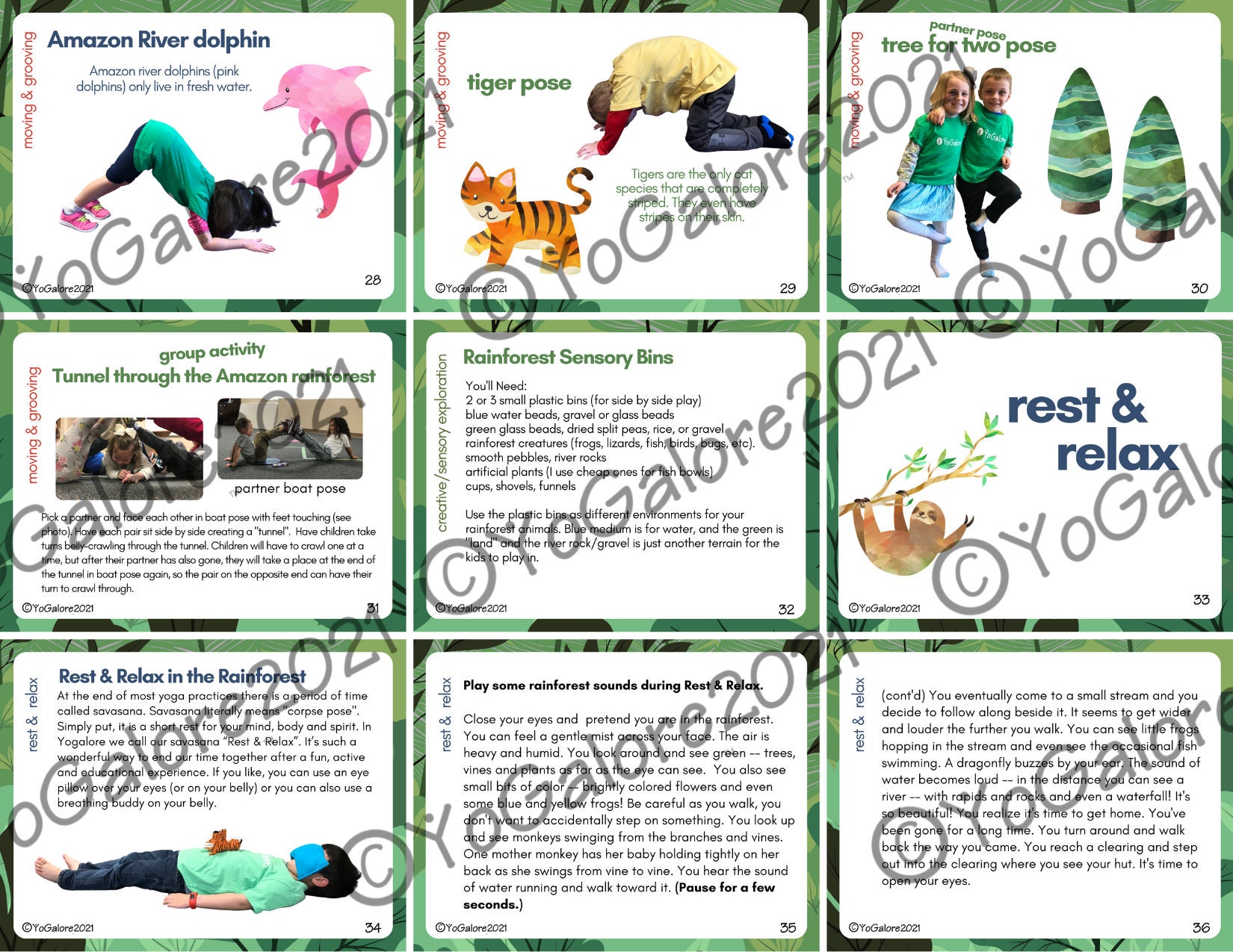 Rainforest Animals Yoga & Movement Pose Cards - Etsy