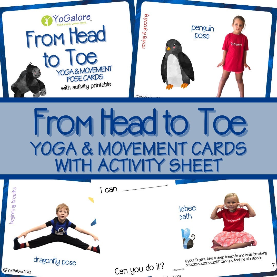 From Head to Toe Yoga & Movement Cards and Activity Sheet - Etsy