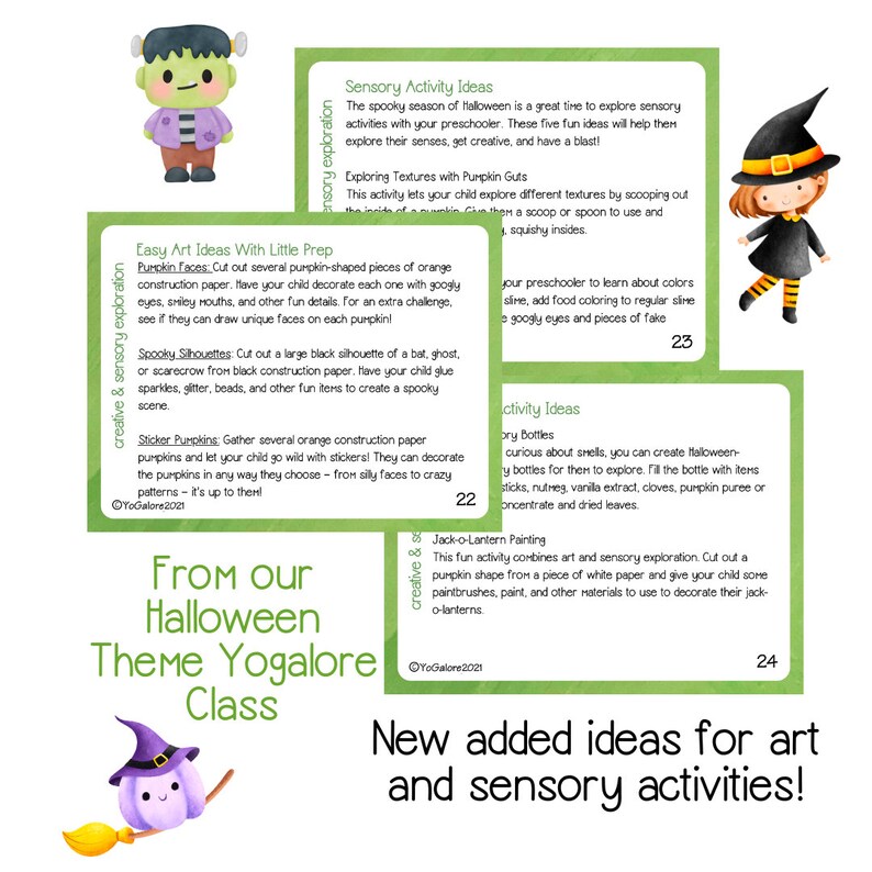 Halloween Theme Yoga & Movement Cards and Yogalore Lesson Plan for ...