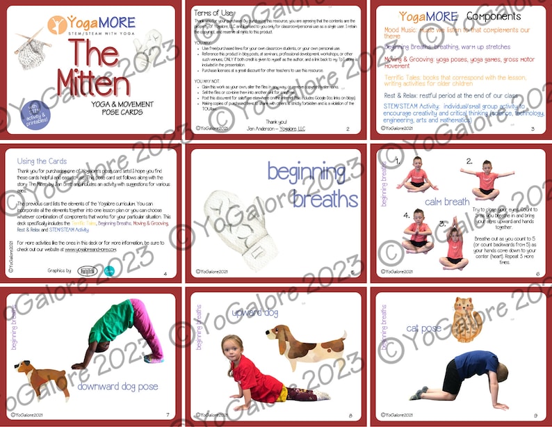 The Mitten Yoga & Movement Pose Cards With Activity - Etsy
