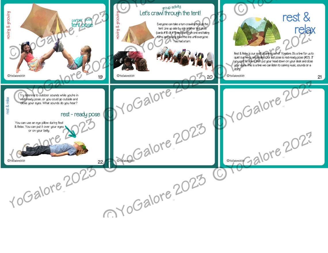 Camping Theme Yoga & Movement Pose Cards With Memory Game - Etsy