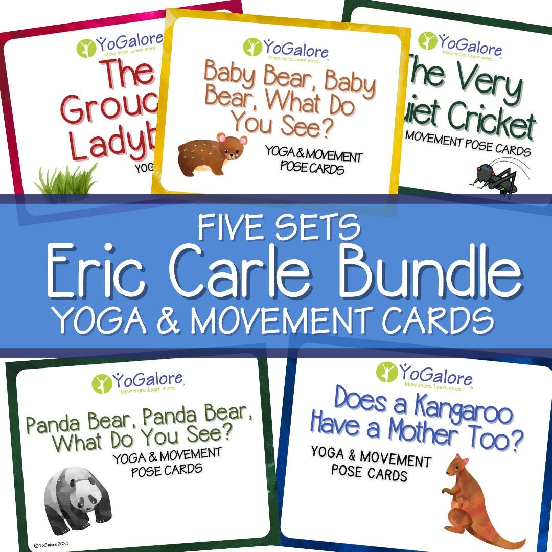 Eric Carle Bundle - 5 Sets Yoga Movement Cards; Printable Activities ...