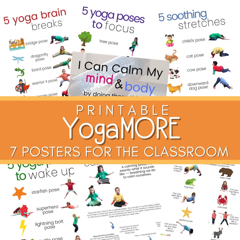 Yoga Kids Poses and Posters for the Classroom: Super Starter Kit - Etsy