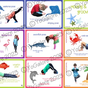 Ocean Animals: Yoga Pose Cards, Fact Posters and Cards for Preschool ...