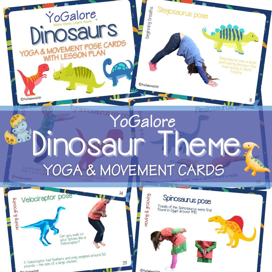 Dinosaur Yoga Lesson Plan: Dinosaur Theme Yoga & Movement Pose Cards - Etsy