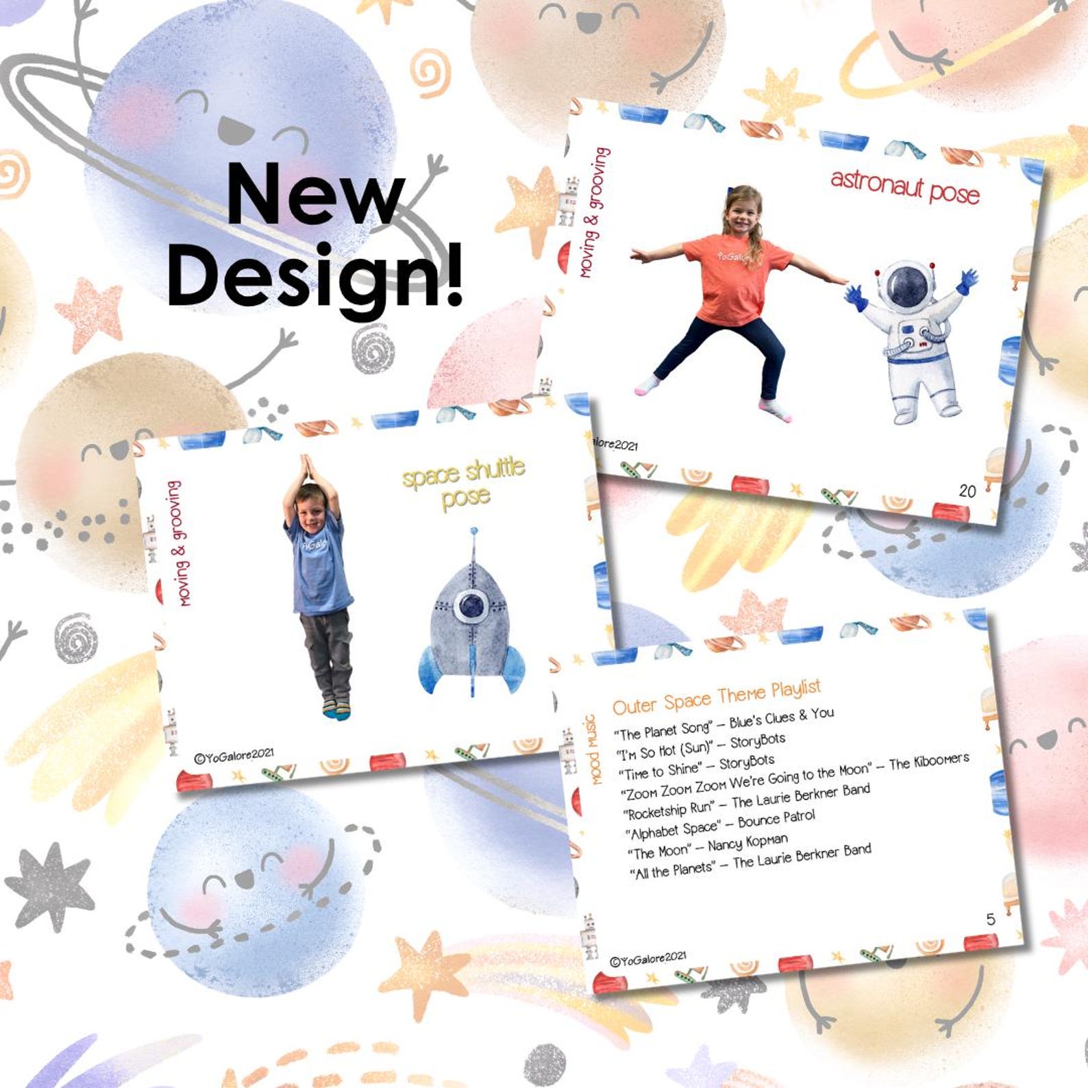 Space Theme Yoga & Movement Cards for Preschool and Kindergarten - Etsy