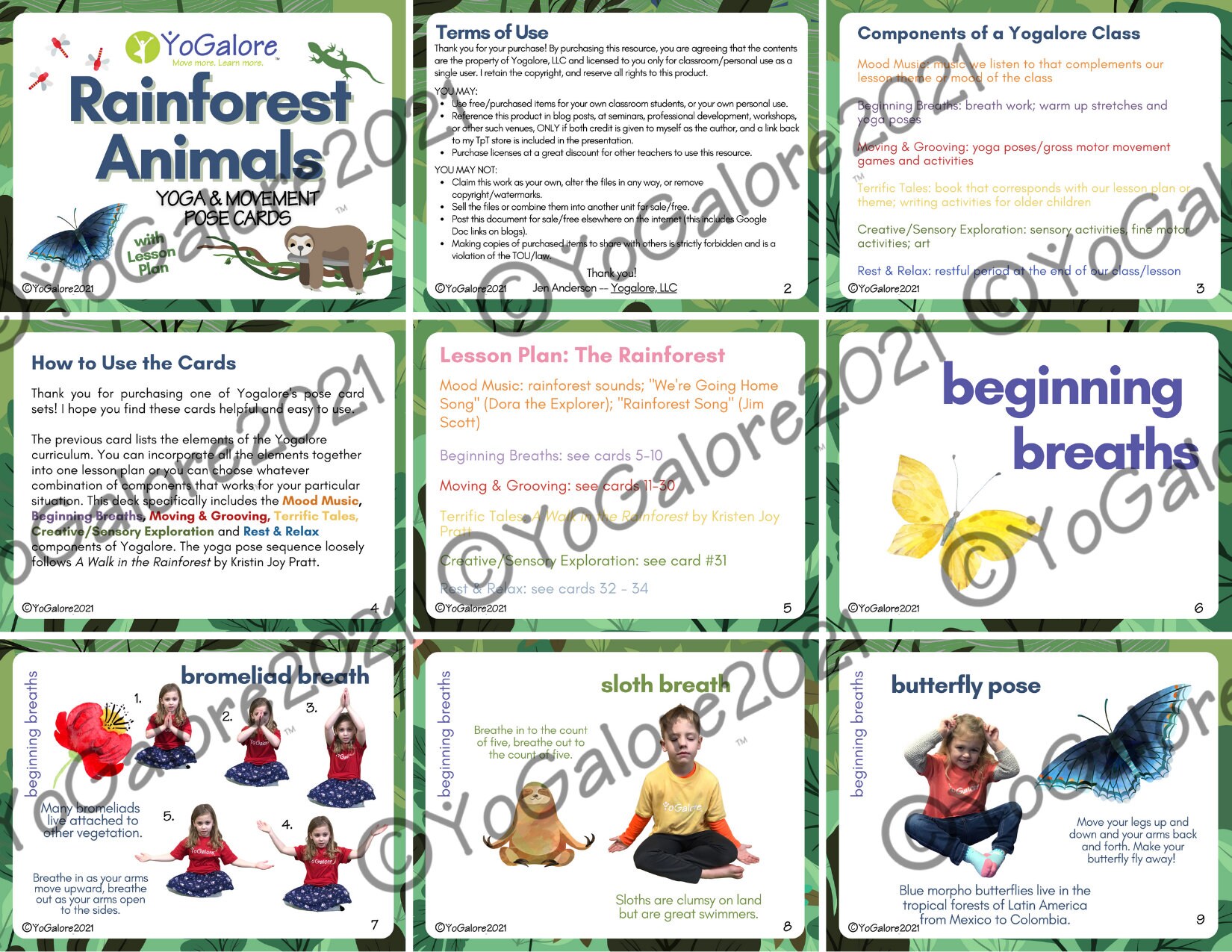 Rainforest Animals Yoga & Movement Pose Cards - Etsy