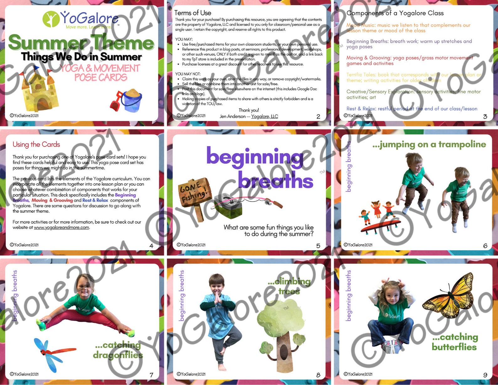 Summer Theme: Things We Do in Summer Yoga & Movement Pose - Etsy