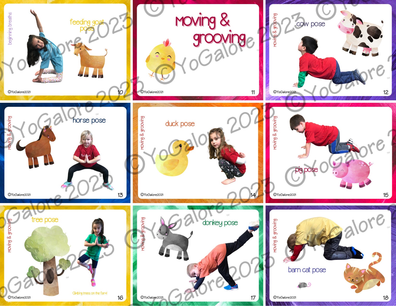 Farm Theme Yoga & Movement Cards With Classic Memory Game - Etsy