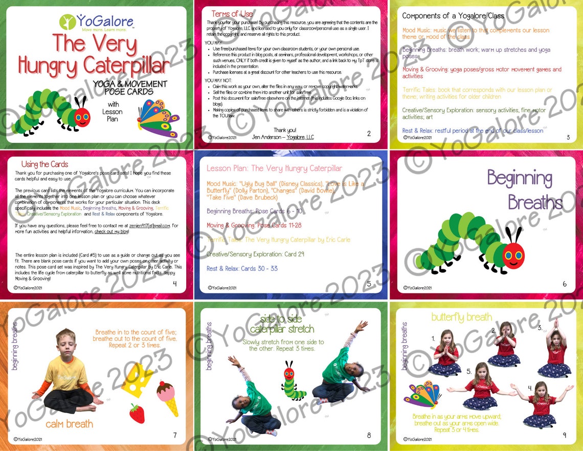 The Very Hungry Caterpillar Yoga & Movement Pose Cards - Etsy