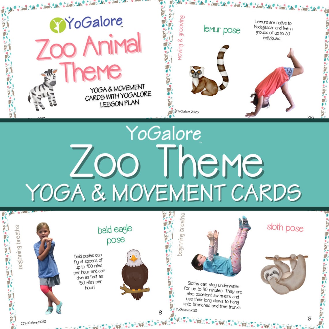 Zoo Animal Theme Yoga & Movement Cards for Preschool and Kindergarten ...